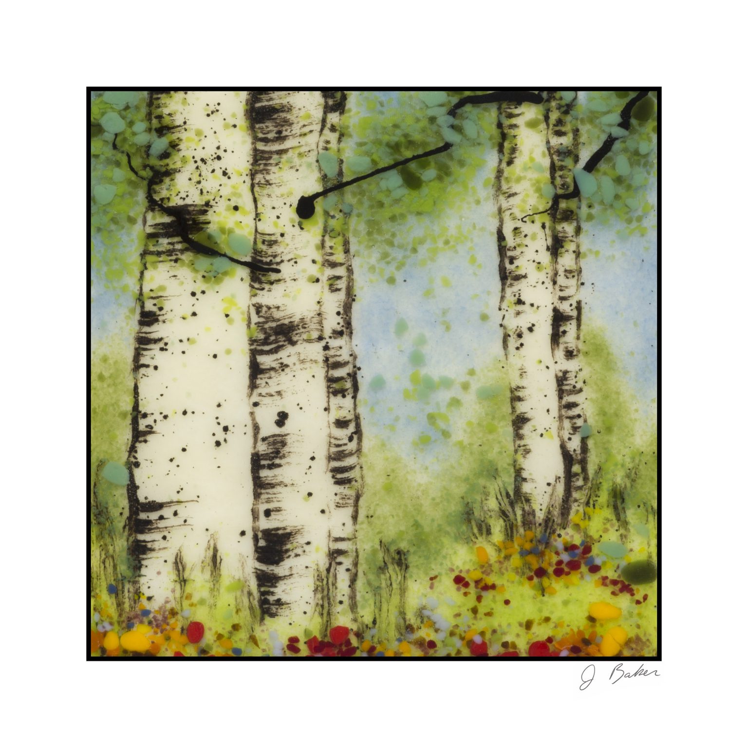 Sgraffito Aspen Study 1 Print - Jennifer Baker Glass Art