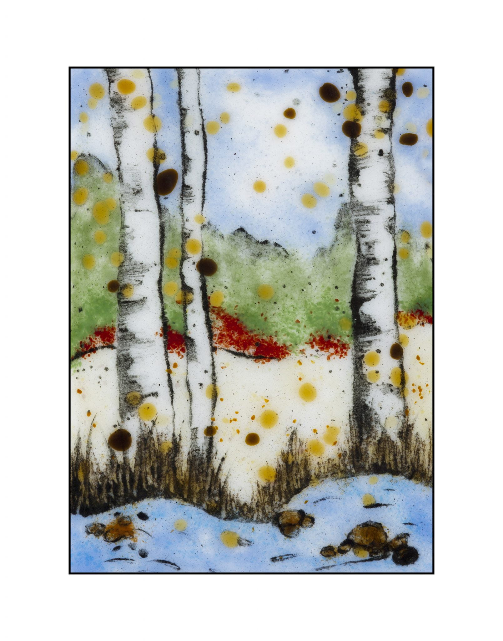 Sgraffito Aspen Study 41 Print - Jennifer Baker Glass Art