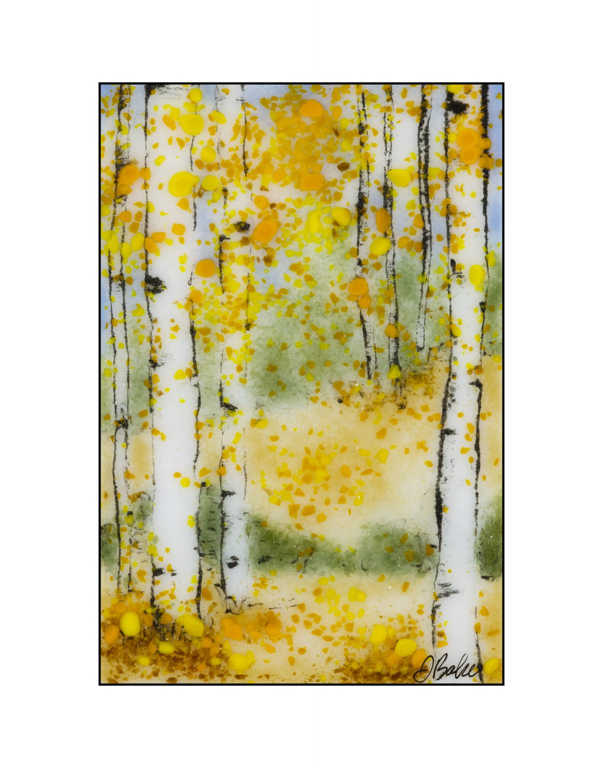 Sgraffito Aspen Study 28 Print - Jennifer Baker Glass Art